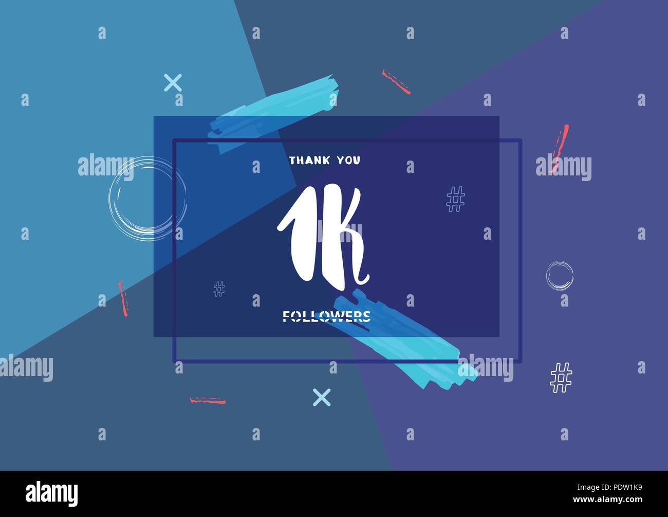 1K followers thank you post with decoration. 1000 subscribers banner ...