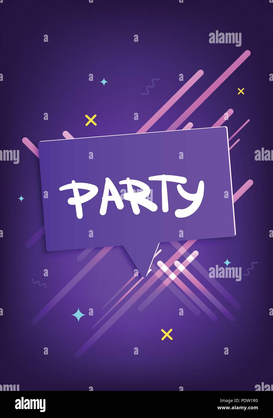 Party banner. Vertical flyer for holiday design with shine and ...
