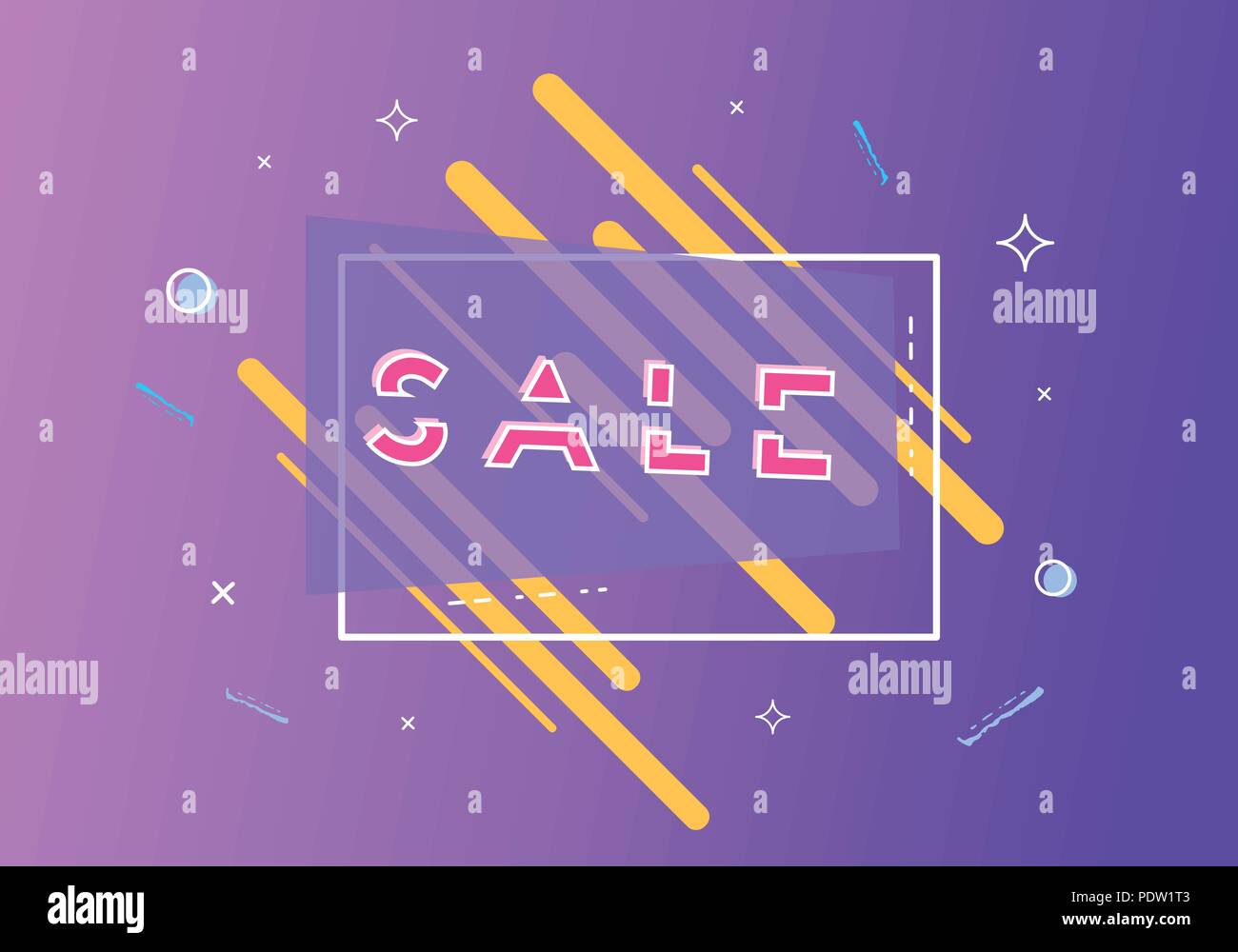 Sale horizontal banner. Promotion geometric composition card. Vector ...