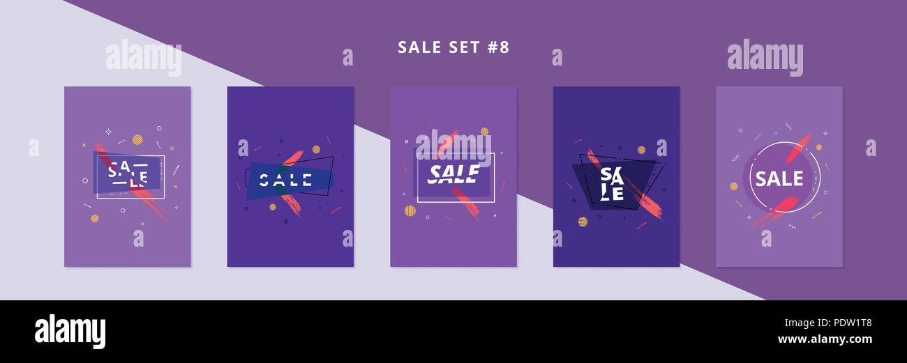 Set of Sale banners. Collection of vertical promotion cards. Vector ...