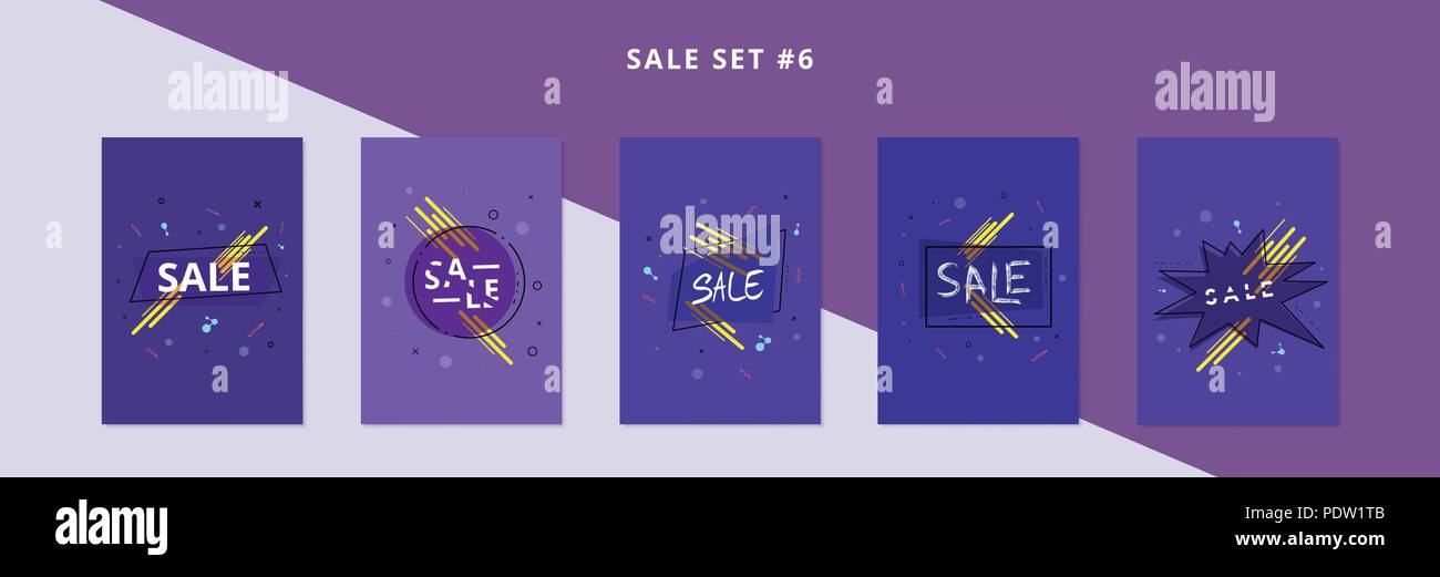 Set of Sale banners. Collection of vertical promotion cards. Vector ...