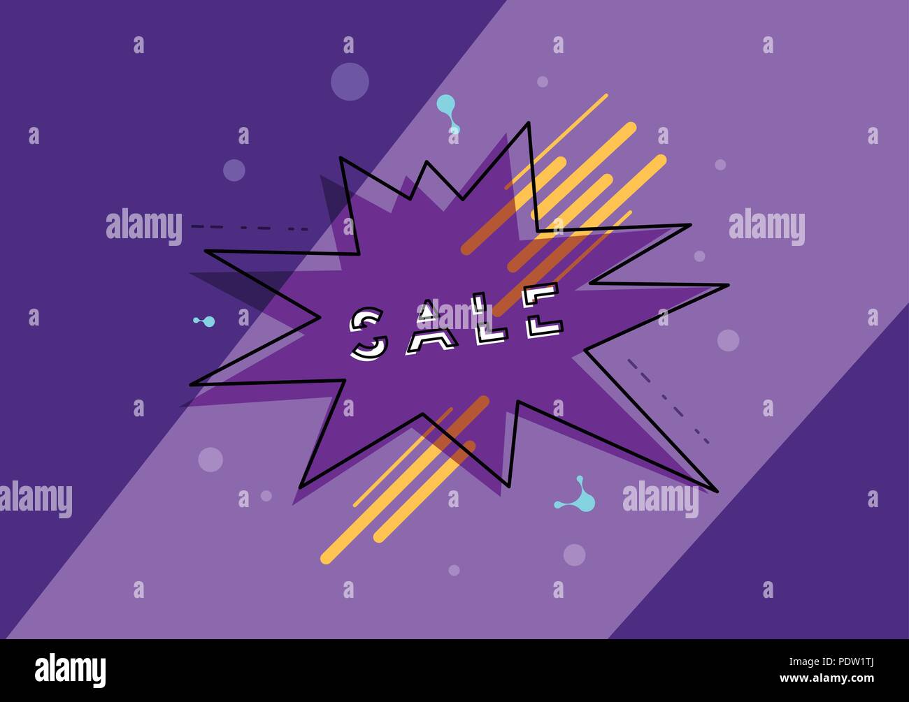 Sale banner with star shape and geometric composition. Promotion card ...