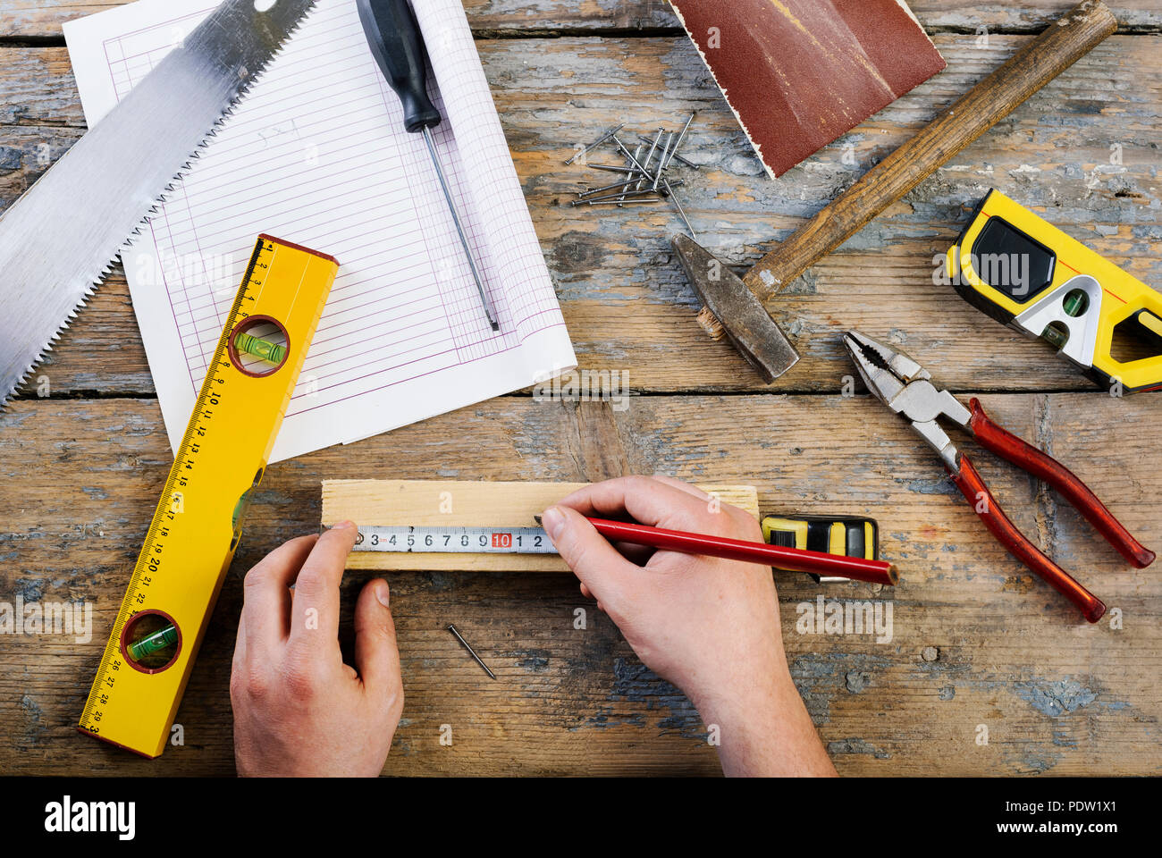 Woodworking desk hi-res stock photography and images - Alamy