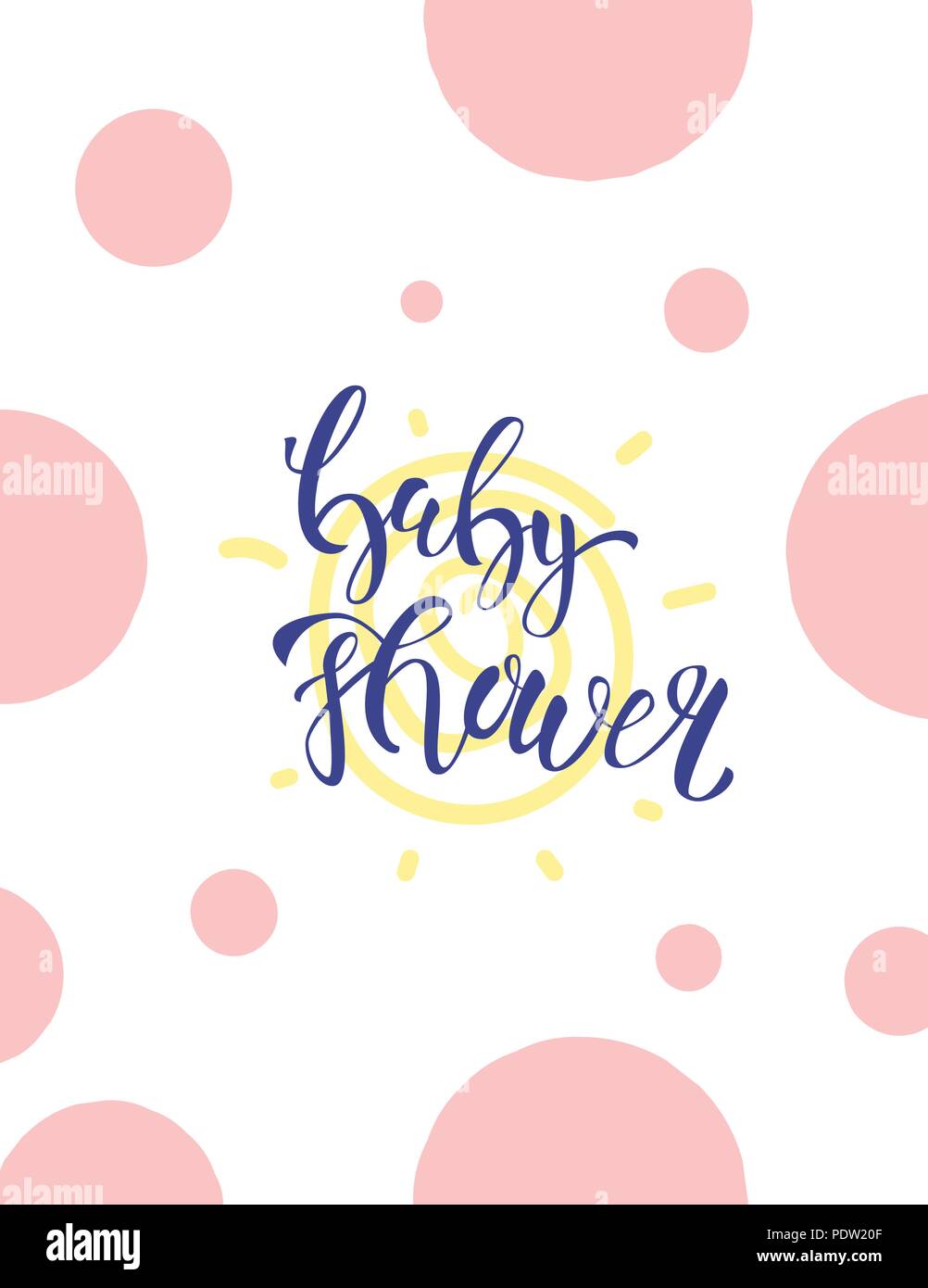 Baby Shower invitation template. Handwritten lettering. Vector ...