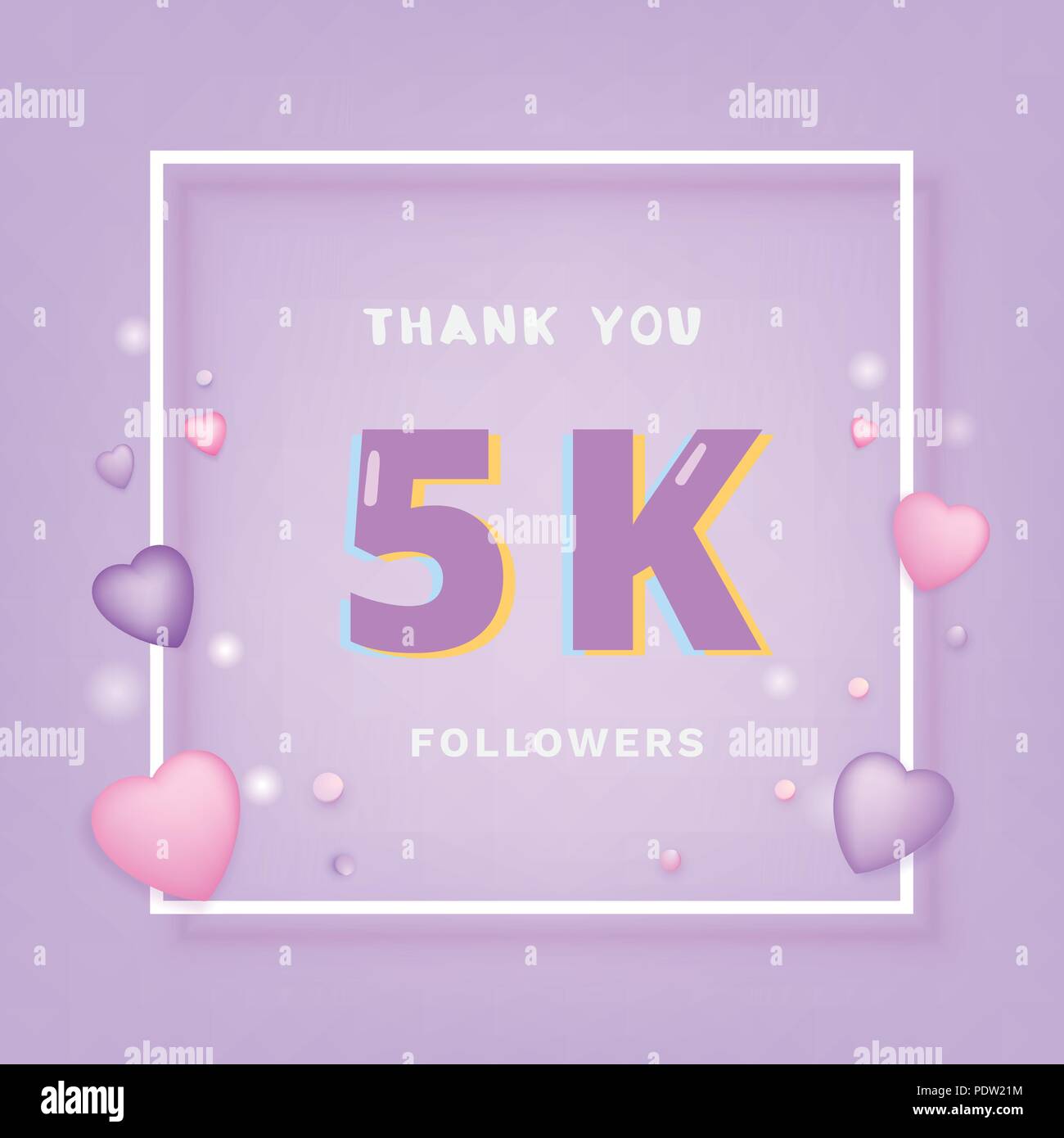 5k Followers Thank You Card Celebration 5000 Subscribers Banner
