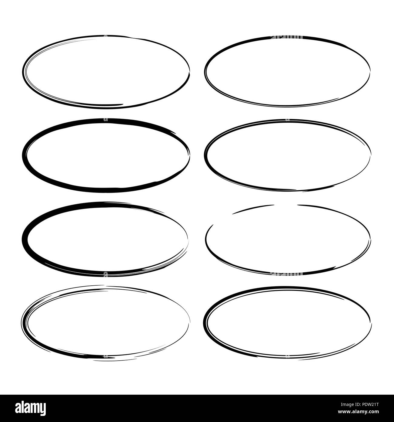 Set of round grunge frames. Empty borders. Vector illustration Stock ...