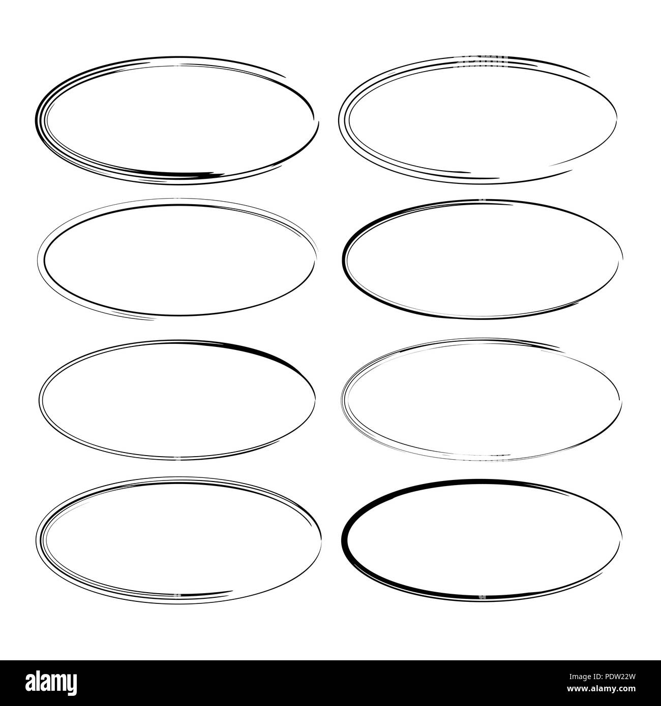 Set of black oval frames. Vector illustration Stock Vector Image & Art ...