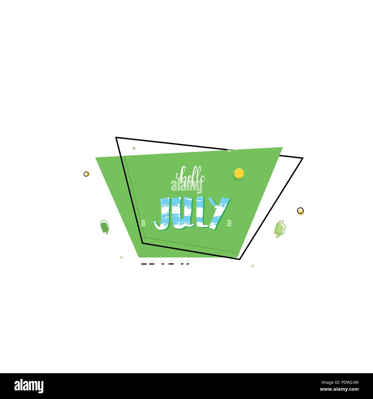 Hello july Cut Out Stock Images & Pictures - Alamy