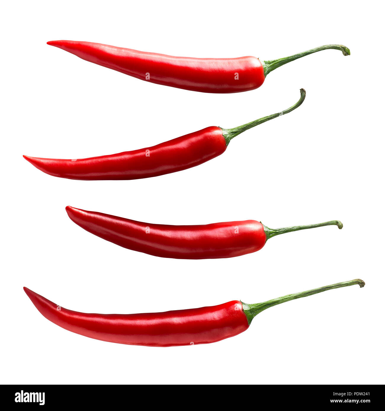Single chili pepper set isolated on white background as package design ...