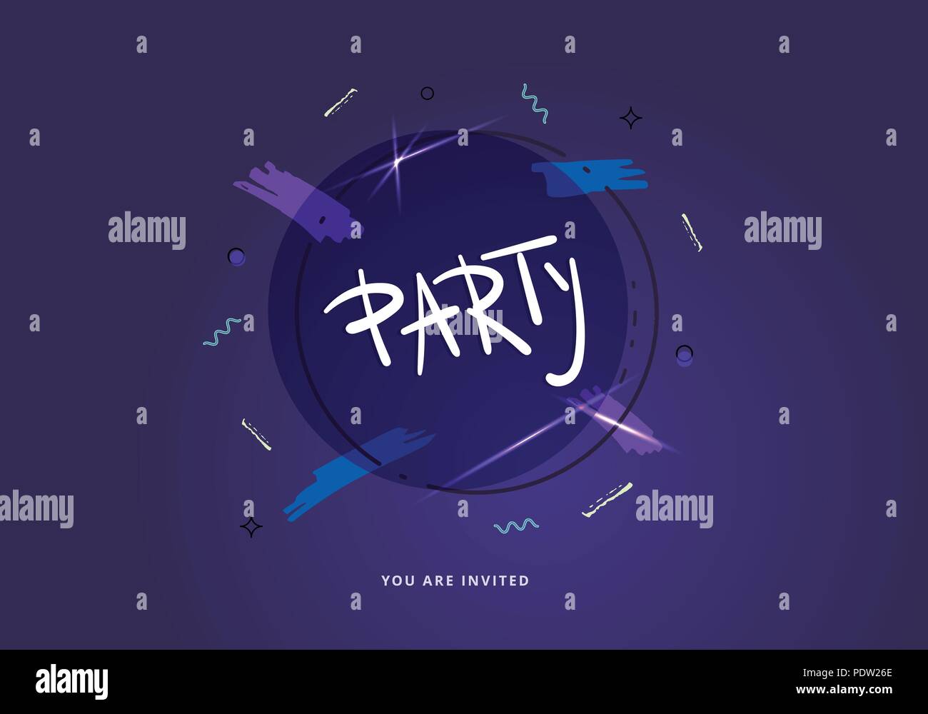 Party banner. Vertical event flyer for holiday design with geometric ...