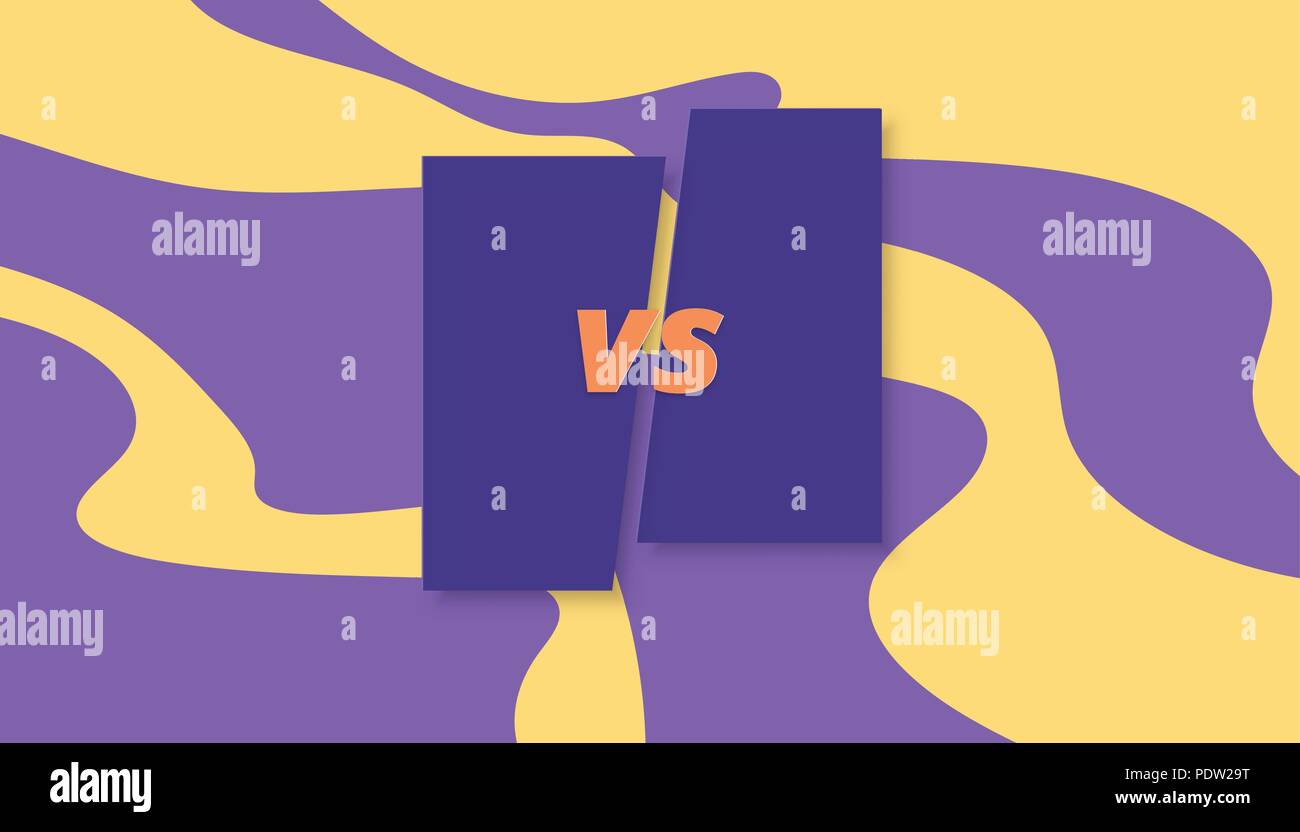 VS horizontal card. Versus screen template. Vector illustration Stock ...