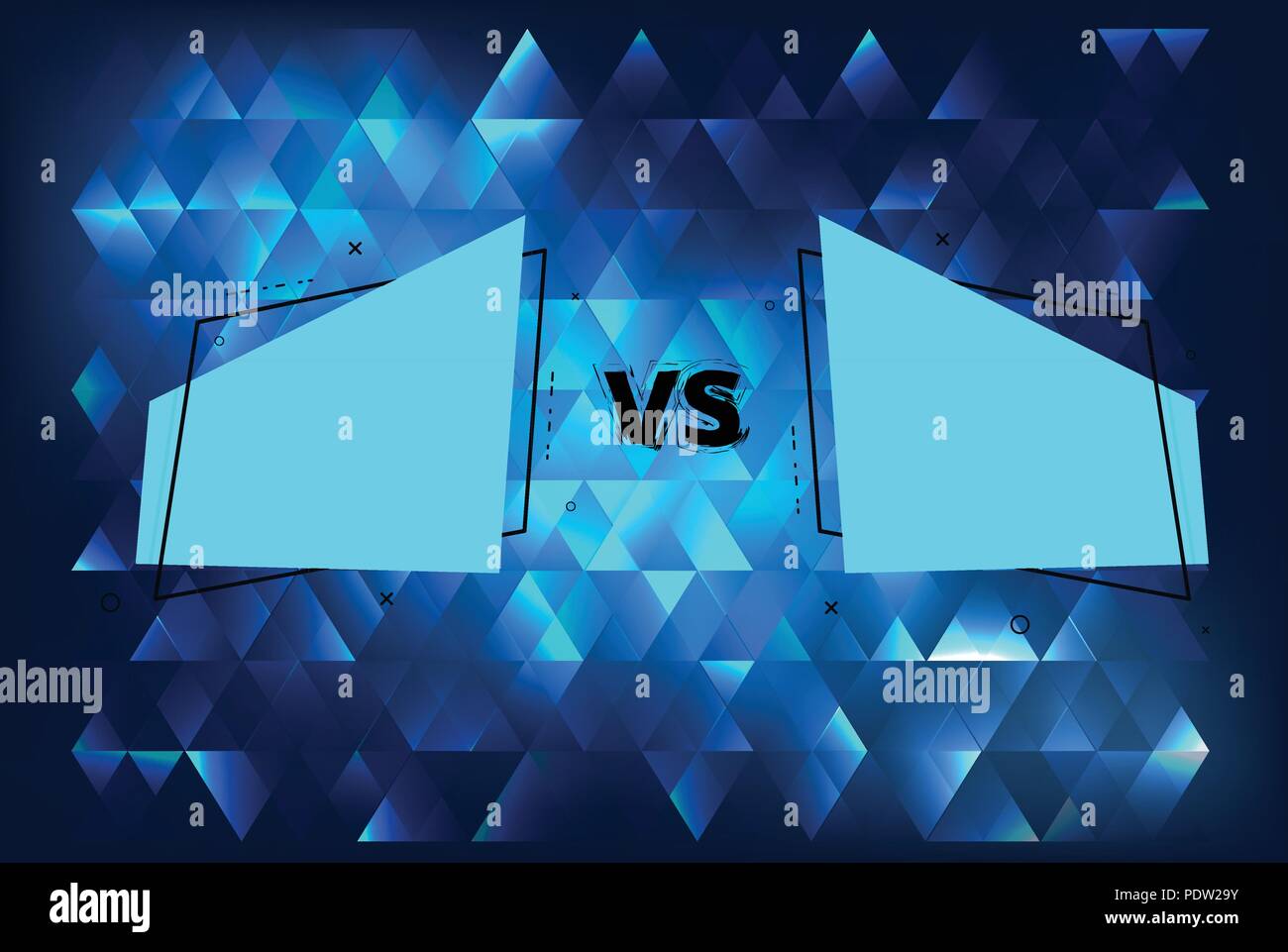 VS horizontal card with geometric shapes. Horizontal versus screen ...