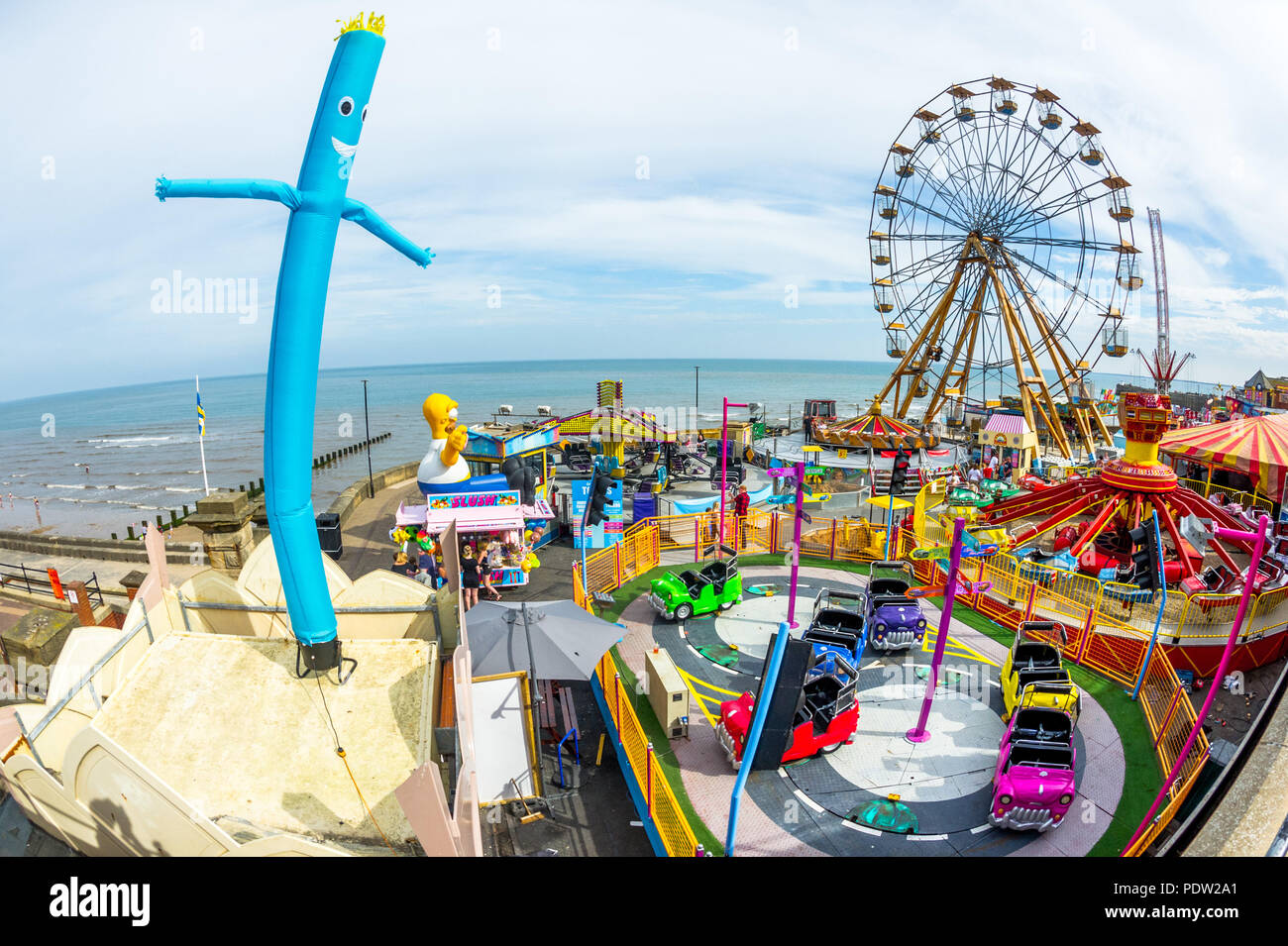 Fairground at the seaside town of Bridlington, Yorkshire Stock Photo ...