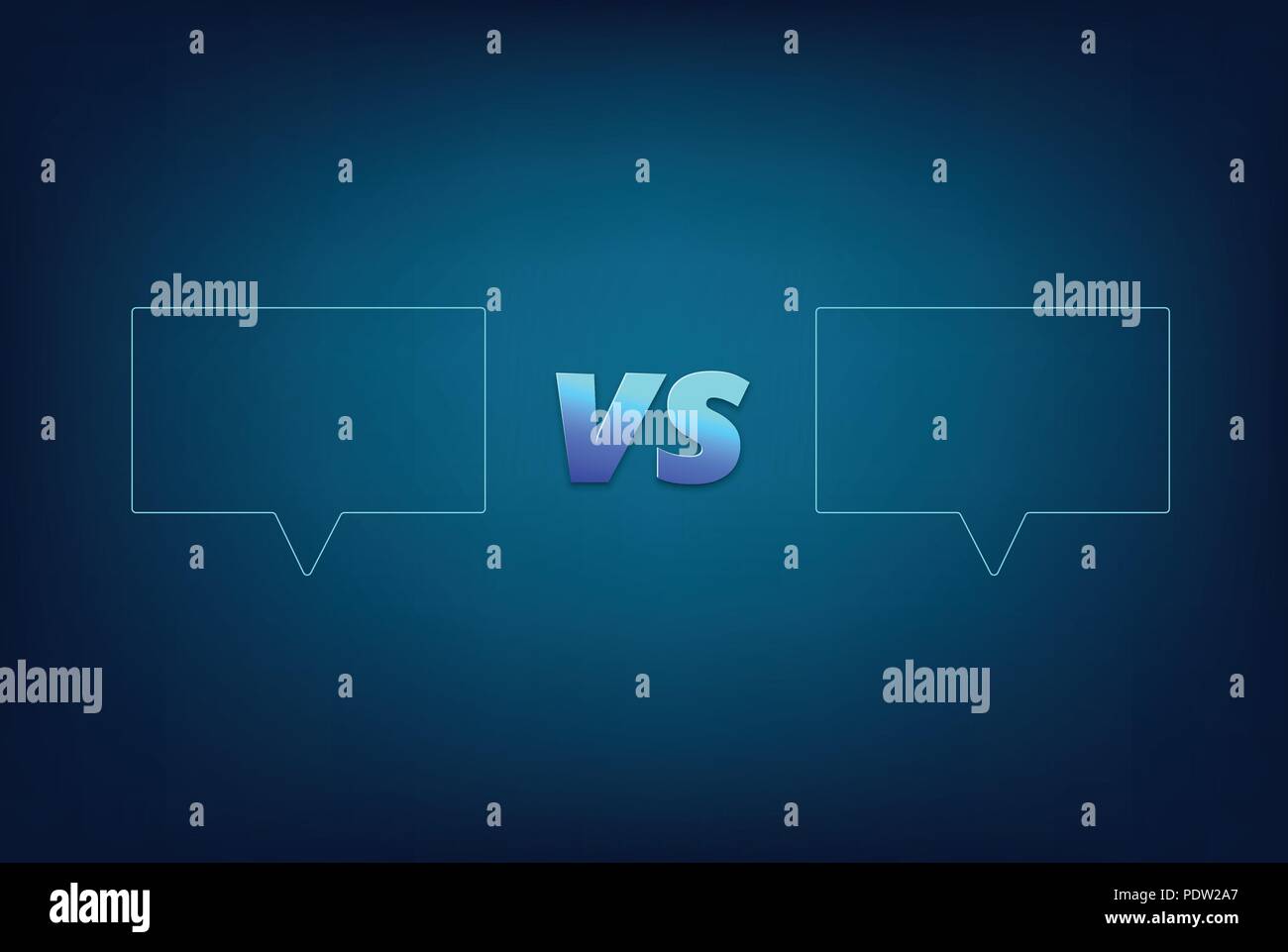 VS card with empty speech bubble. Versus screen template. Vector ...