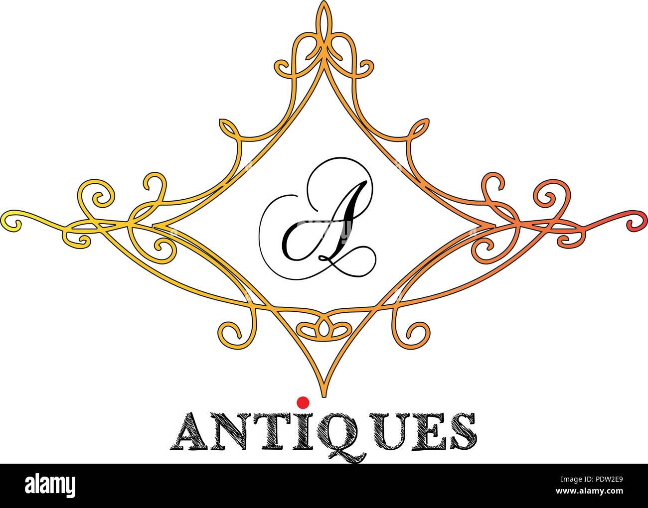 A series of logos for business on antiques - vector Stock Vector Image ...