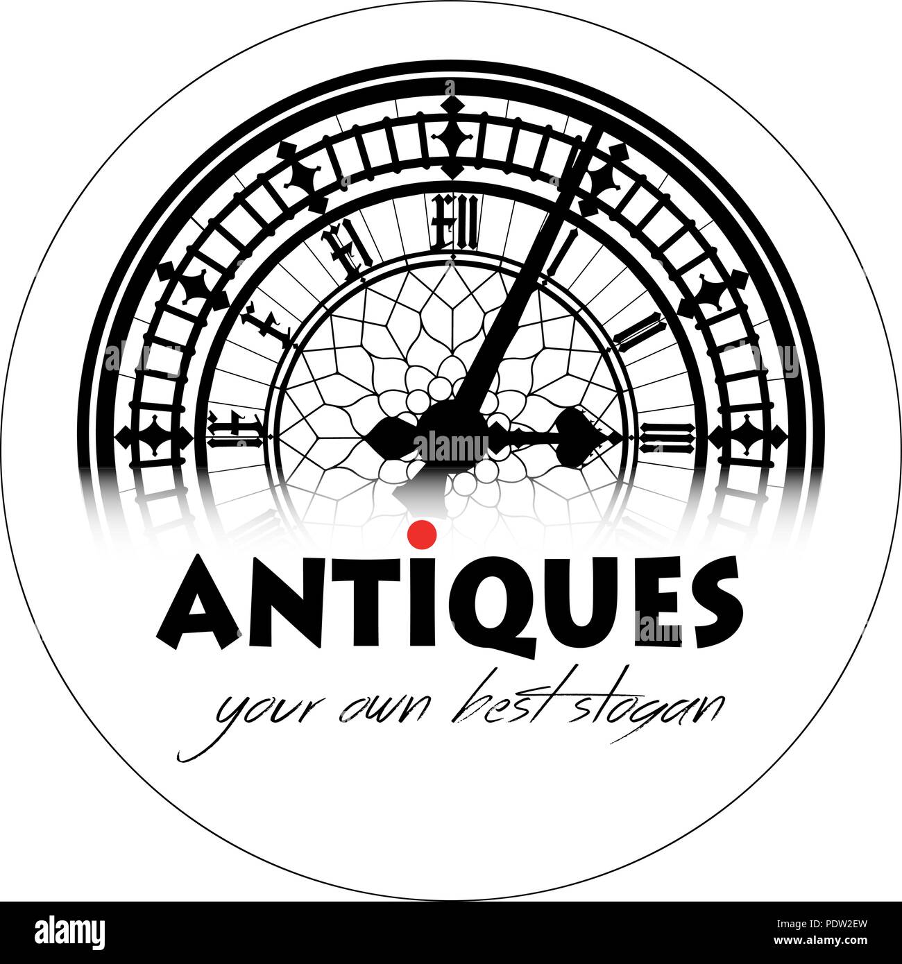 Antique clock in shop Stock Vector Images - Alamy