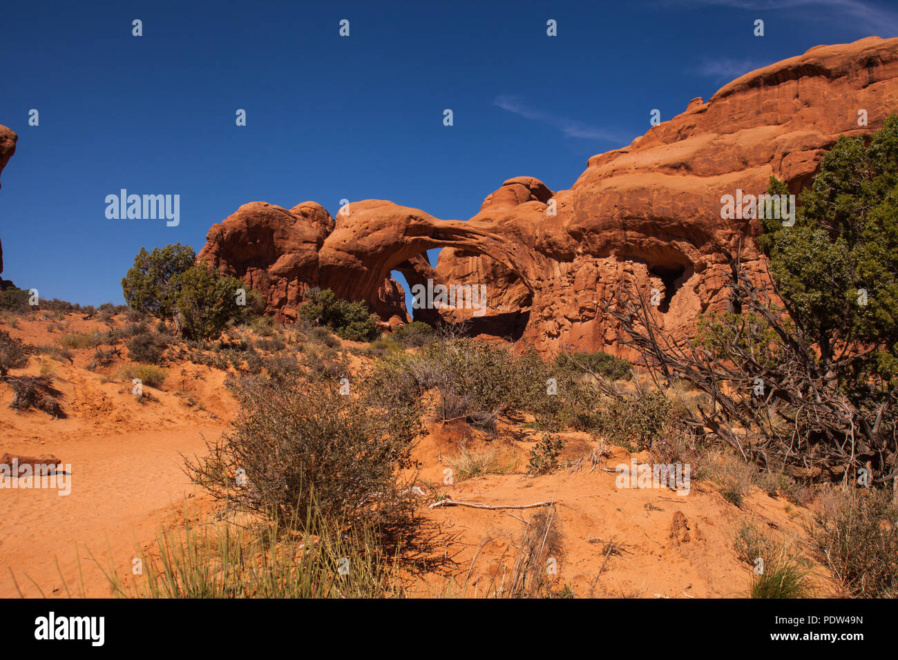 The Double Arch in Arches National Park 2 Stock Photo - Alamy
