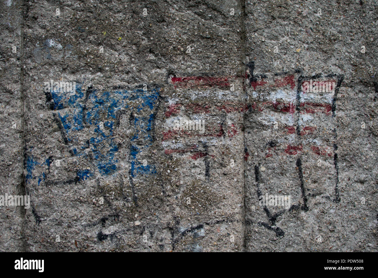 Murals painted along original sections of the Berlin Wall, Germany ...