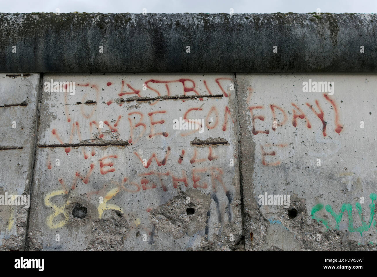 Murals painted along original sections of the Berlin Wall, Germany ...