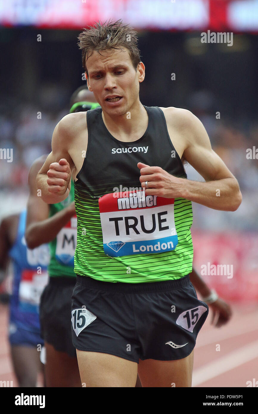 Ben TRUE of the USA in the mens 5000 metres at the 2018 Muller ...