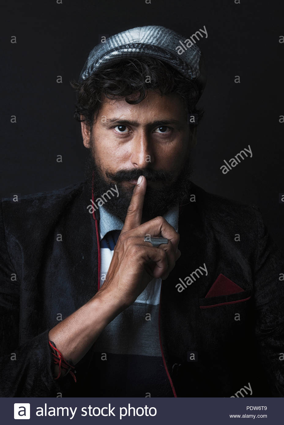 Finger Over Lip Stock Photos & Finger Over Lip Stock Images - Alamy