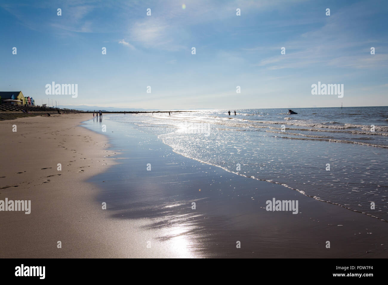 Beach scene at Prestatyn, North Wales, UK Stock Photo - Alamy
