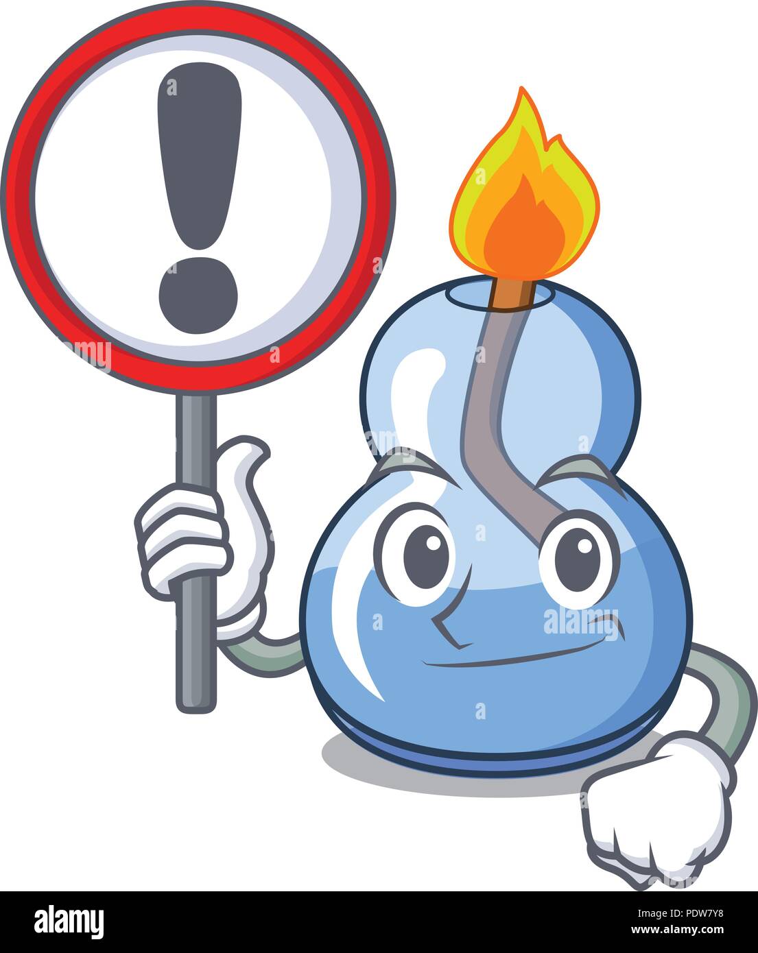 With sign alcohol burner character cartoon Stock Vector Image & Art - Alamy