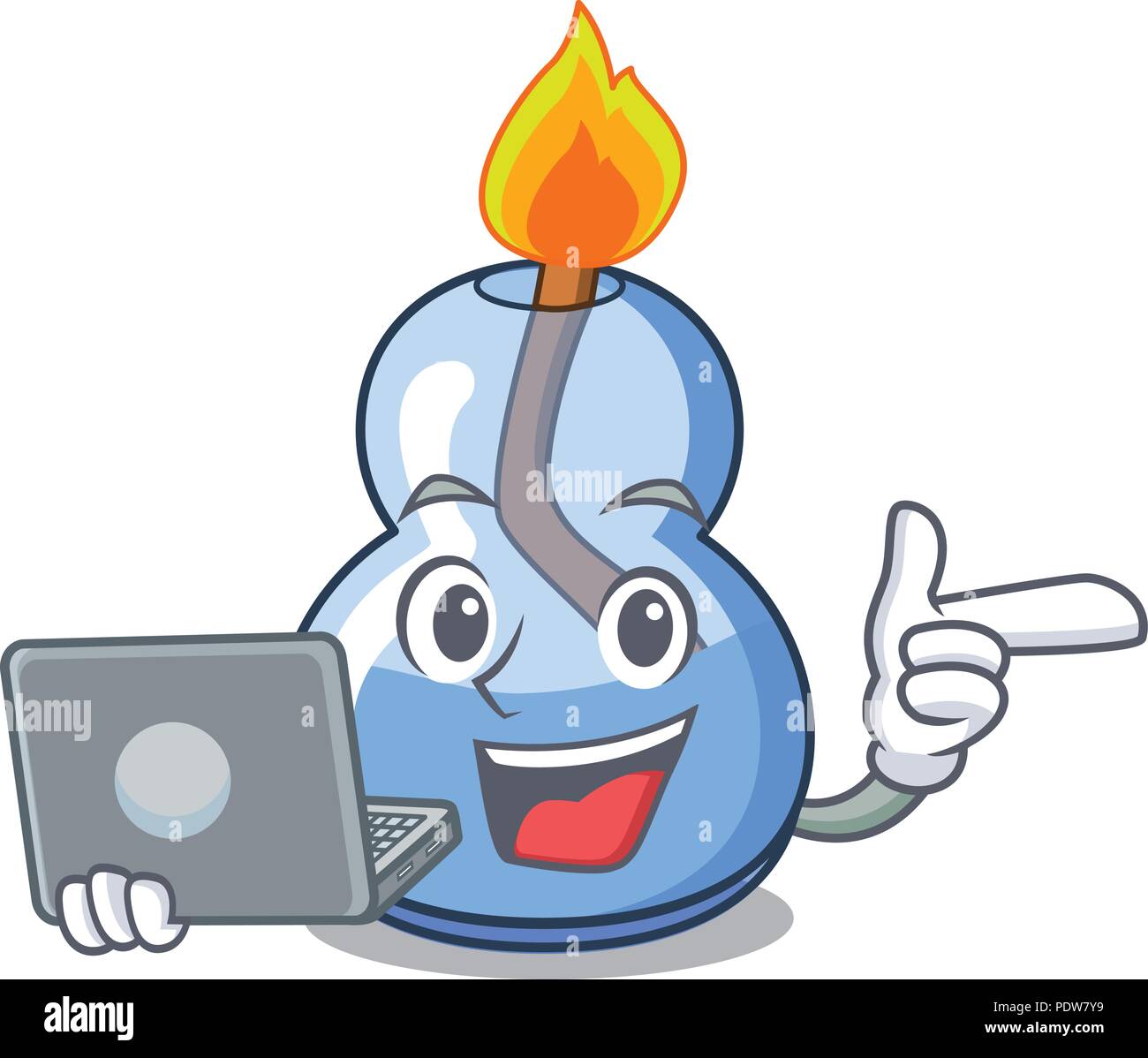 With laptop alcohol burner character cartoon Stock Vector Image & Art ...