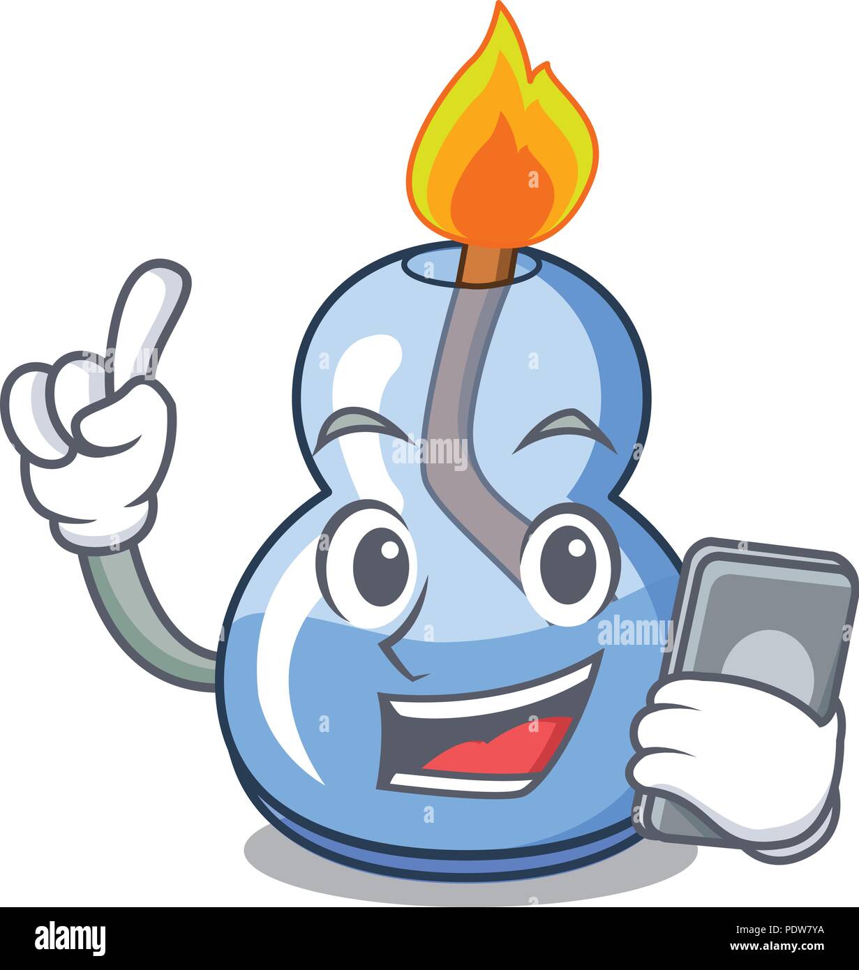 With phone alcohol burner character cartoon Stock Vector Image & Art ...
