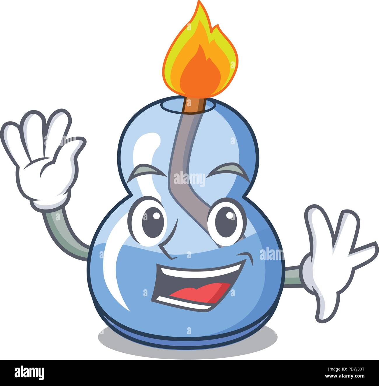 Waving alcohol burner character cartoon Stock Vector Image & Art - Alamy
