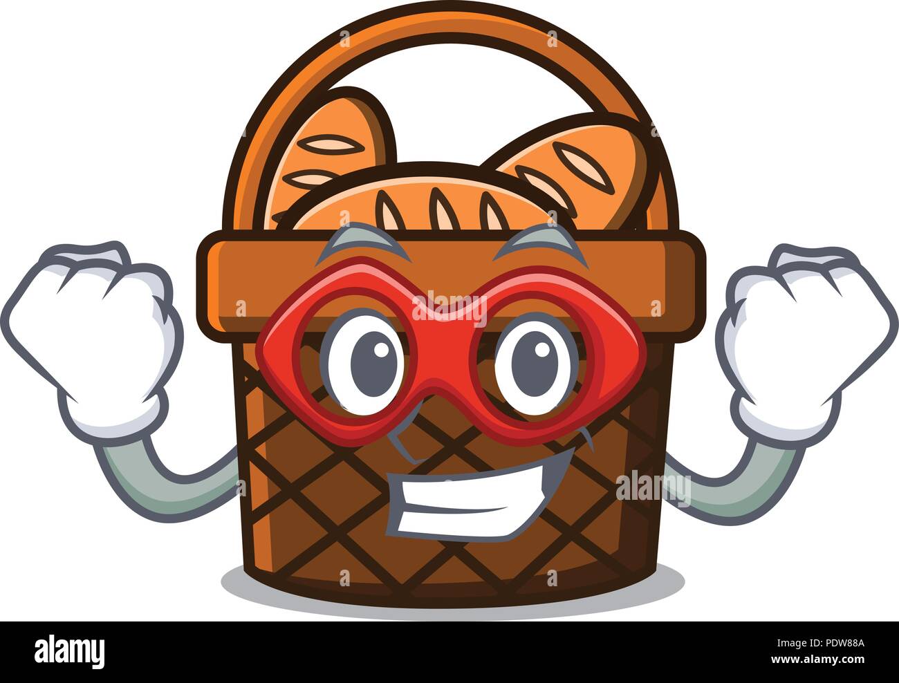 Super hero bread basket character cartoon Stock Vector Image & Art - Alamy