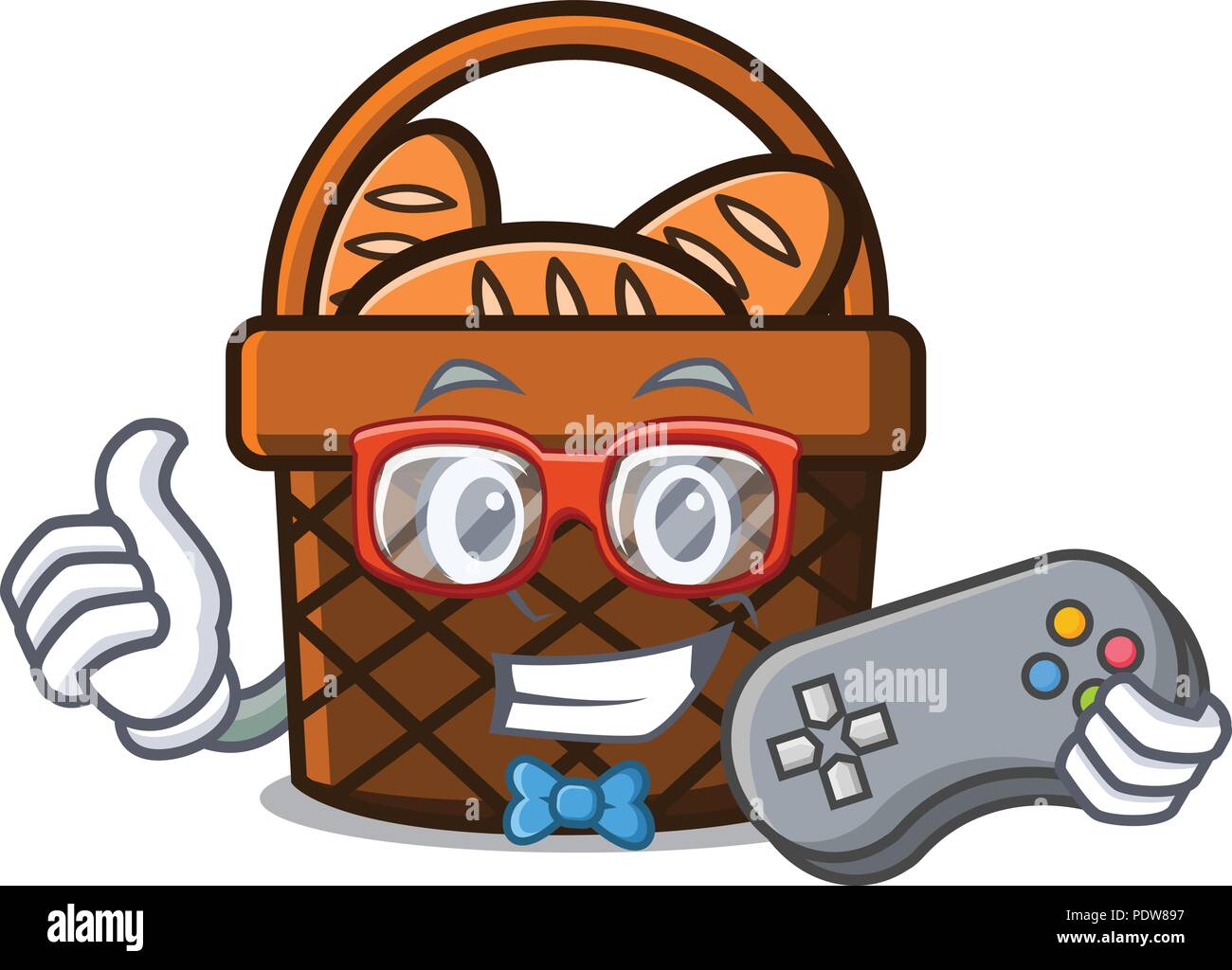 Gamer bread basket mascot cartoon Stock Vector Image & Art - Alamy