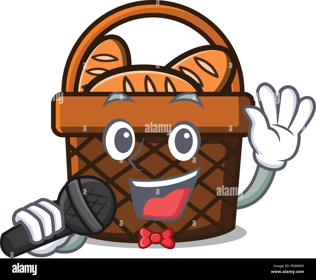 Singing bread basket mascot cartoon Stock Vector Image & Art - Alamy