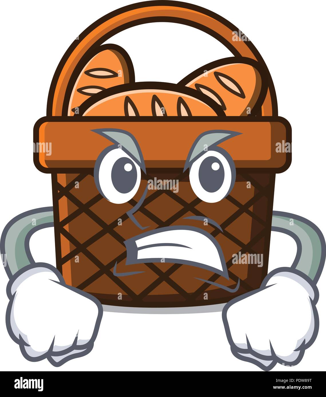 Angry bread basket mascot cartoon Stock Vector Image & Art - Alamy