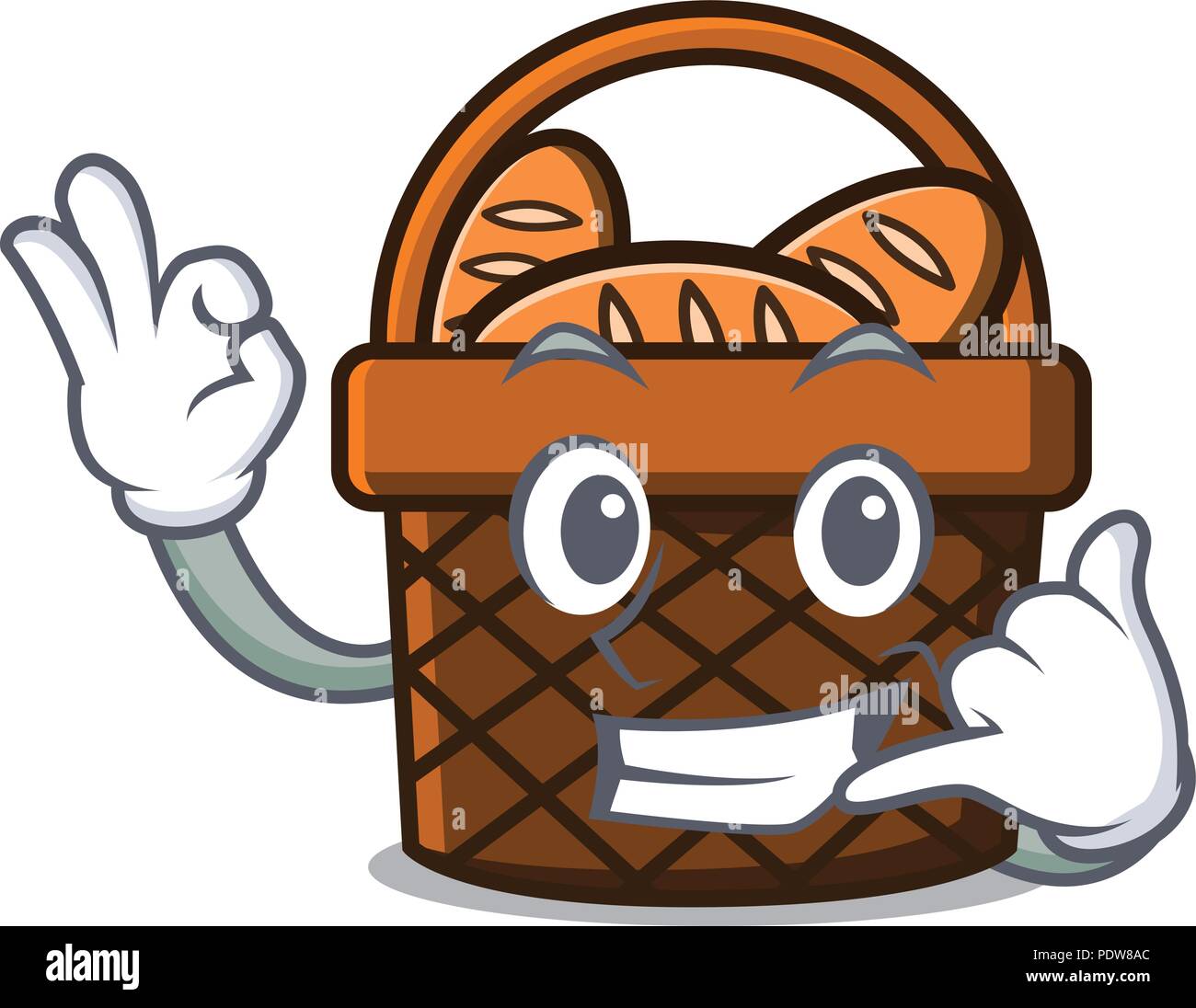 Call me bread basket mascot cartoon Stock Vector Image & Art - Alamy