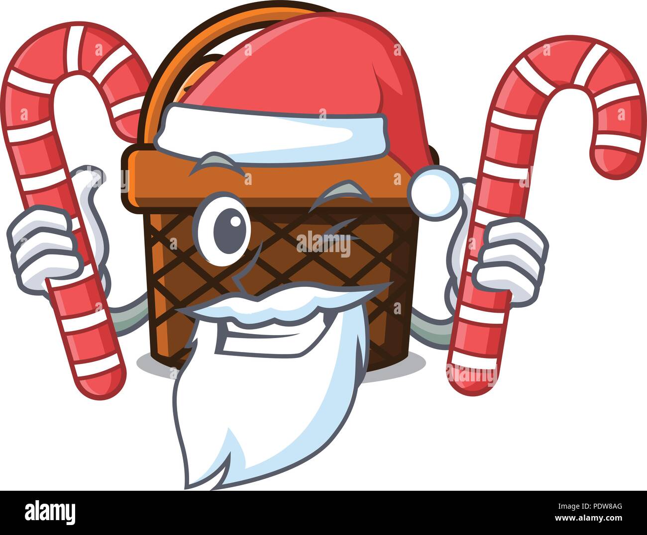 Santa with candy bread basket mascot cartoon Stock Vector Image & Art ...