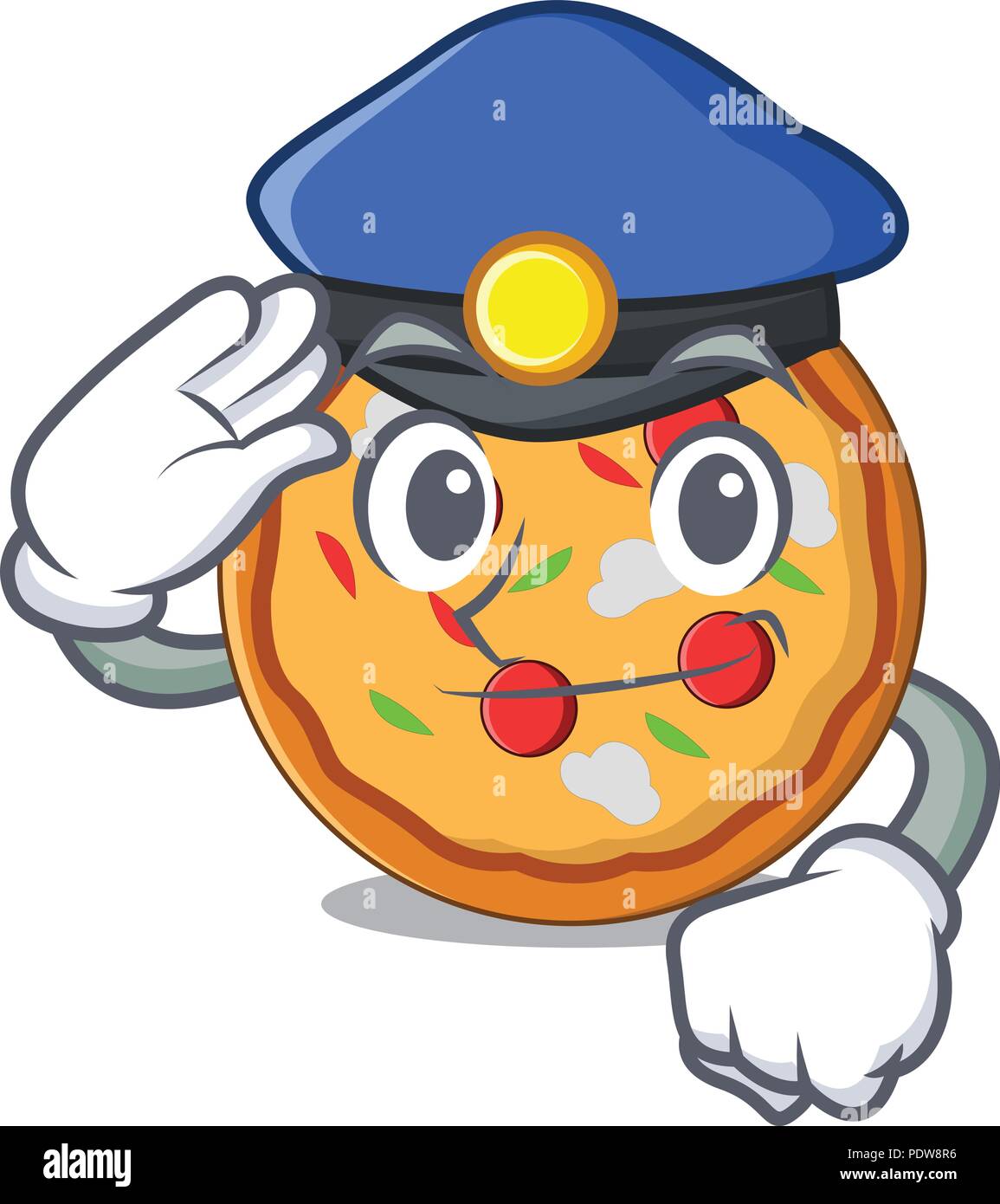 Police pizza character cartoon style Stock Vector Image & Art - Alamy