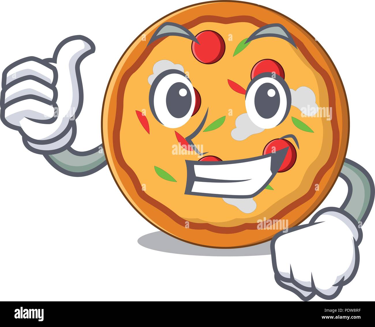 Thumbs up pizza character cartoon style Stock Vector Image & Art - Alamy