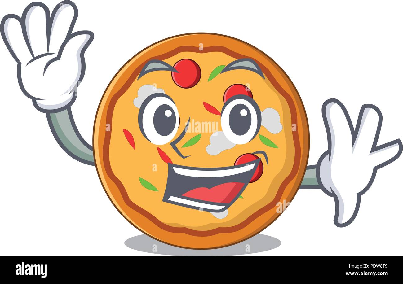 Waving pizza character cartoon style Stock Vector Image & Art - Alamy