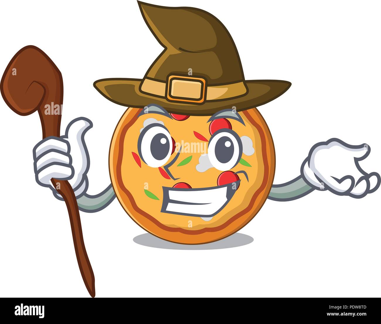 Witch pizza mascot cartoon style Stock Vector Image & Art - Alamy