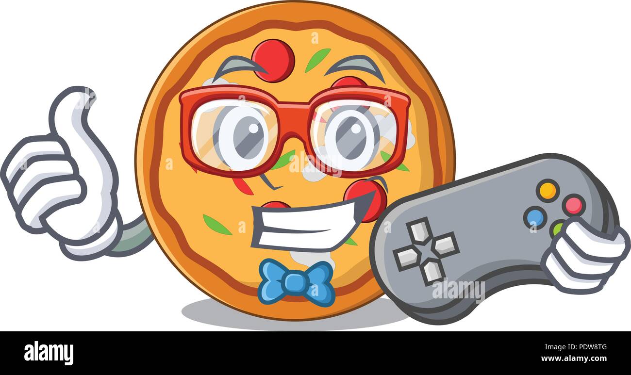 Gamer pizza mascot cartoon style Stock Vector Image & Art - Alamy