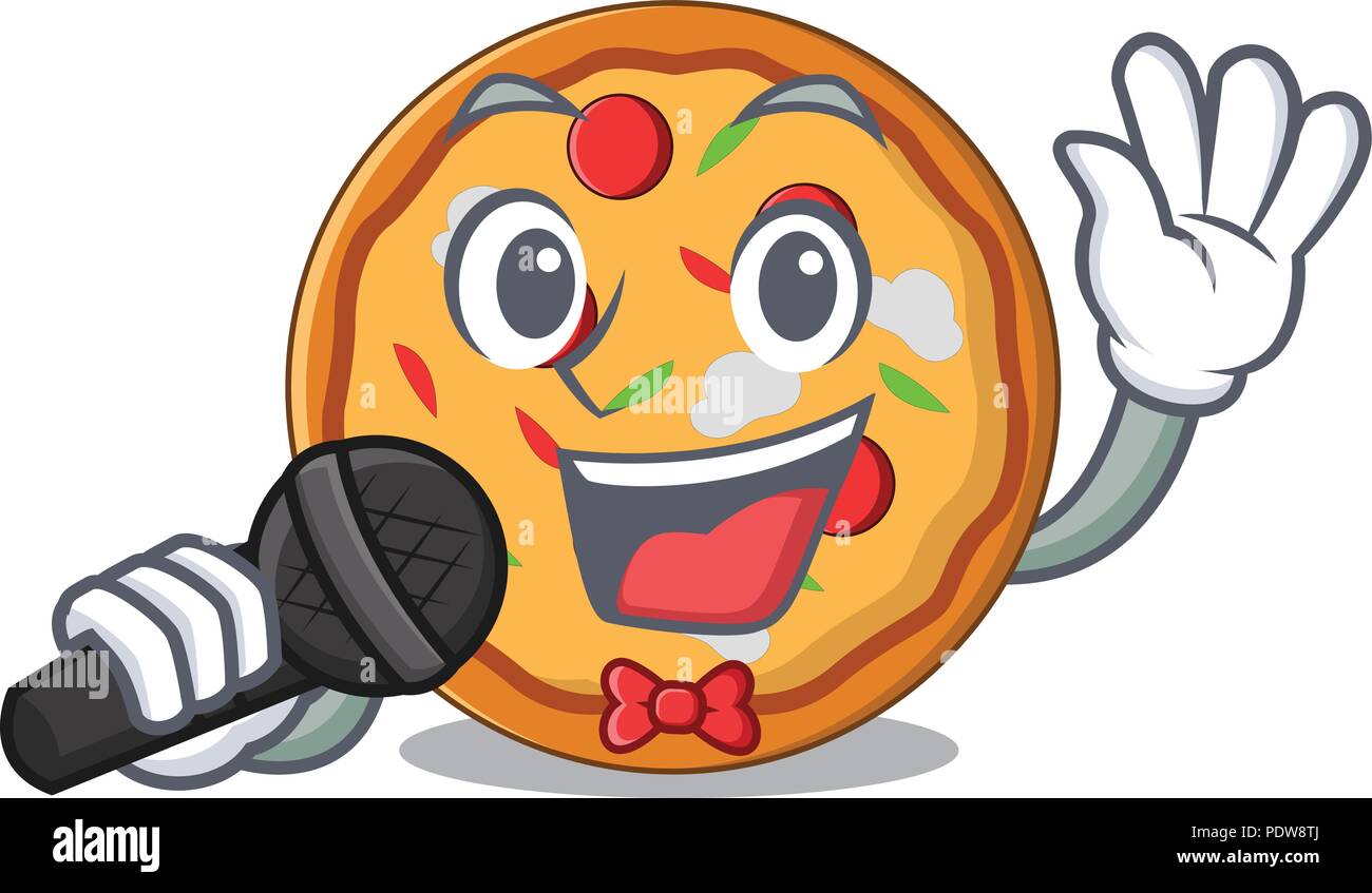 Singing pizza mascot cartoon style Stock Vector Image & Art - Alamy