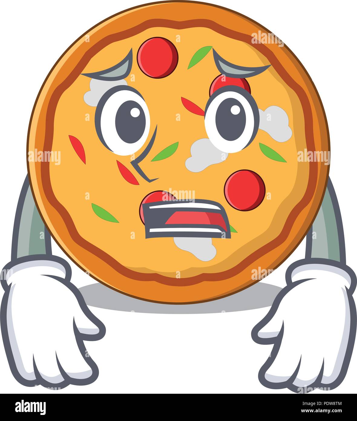 Afraid pizza mascot cartoon style Stock Vector Image & Art - Alamy