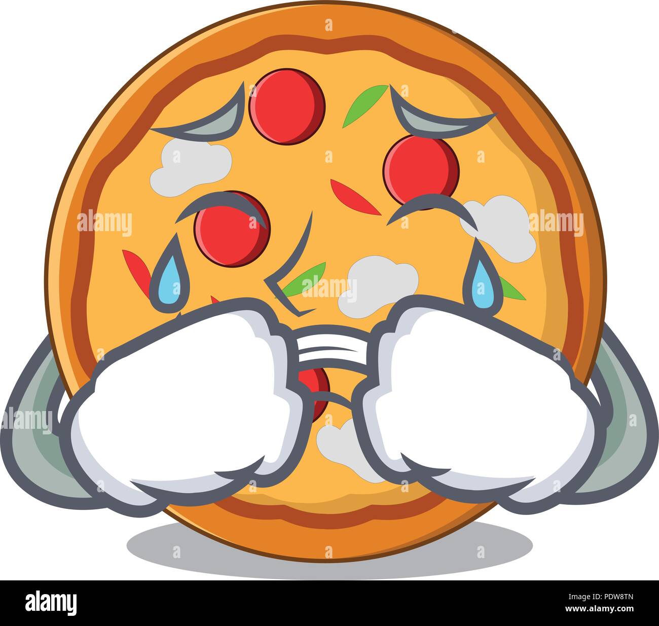 Crying pizza mascot cartoon style Stock Vector Image & Art - Alamy