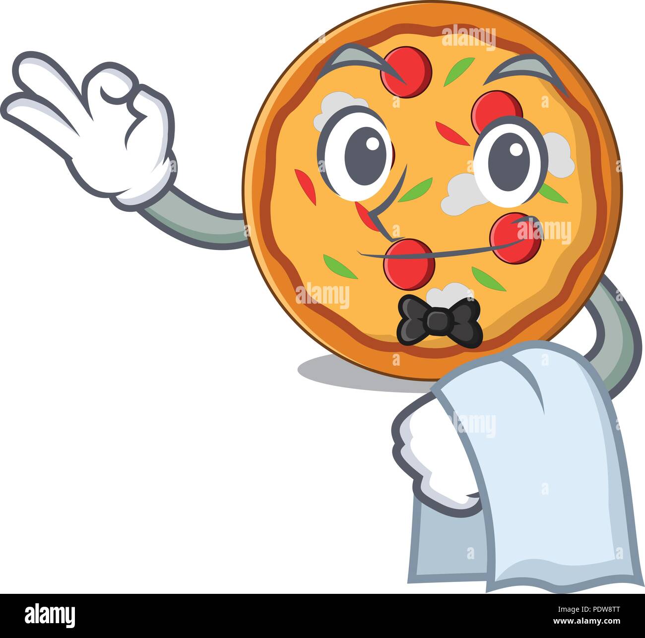 Waiter pizza mascot cartoon style Stock Vector Image & Art - Alamy