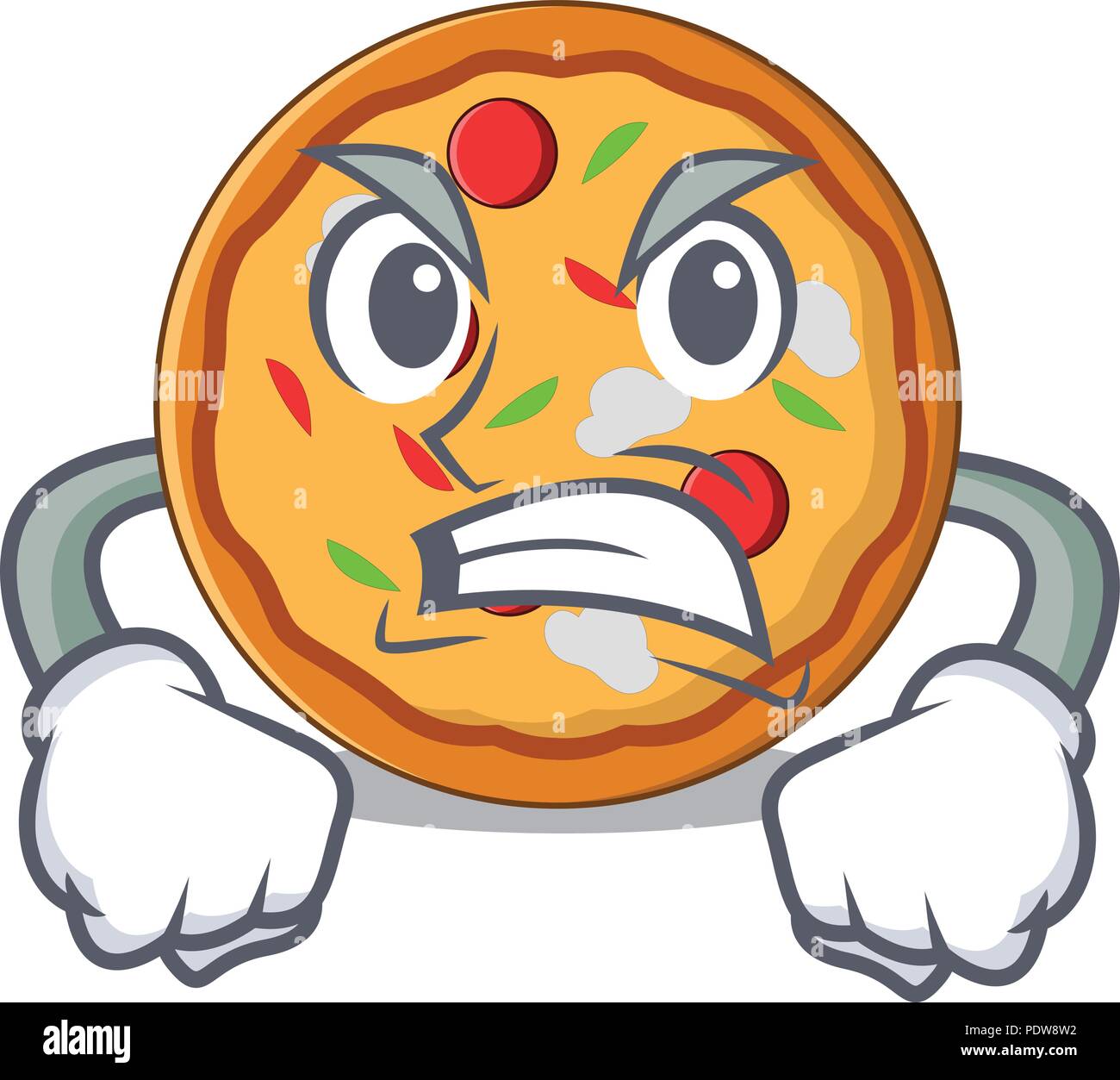 Angry pizza mascot cartoon style Stock Vector Image & Art - Alamy
