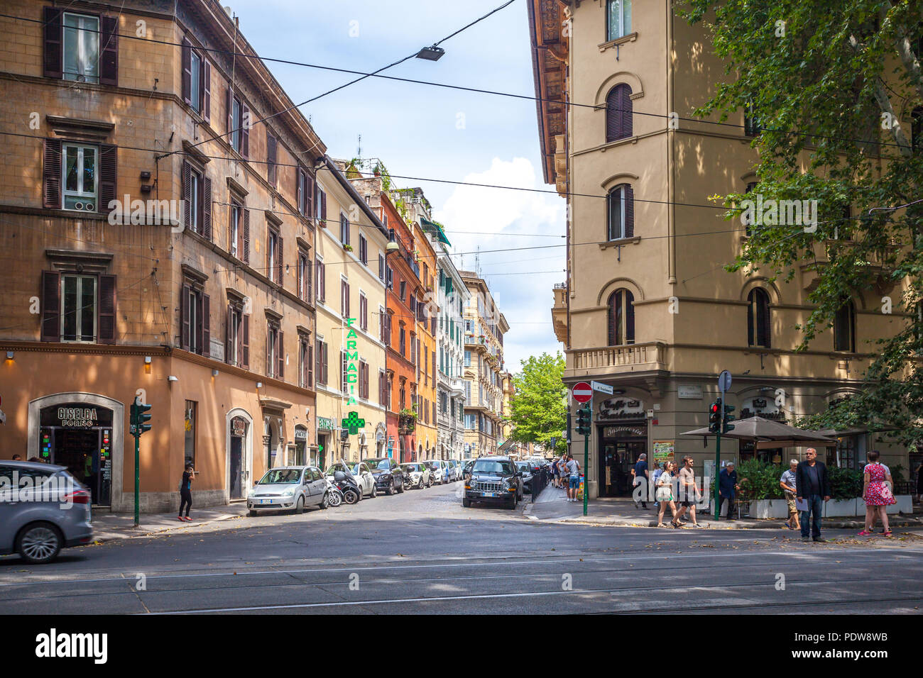 Old street in Rome, Italy. Architecture and landmark of Rome Stock ...