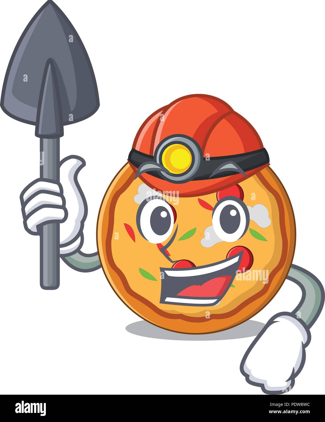 Miner pizza mascot cartoon style Stock Vector Image & Art - Alamy