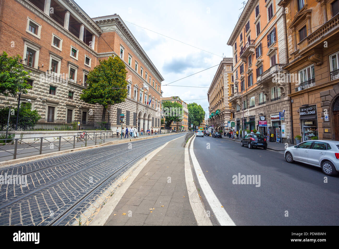 Old street in Rome, Italy. Architecture and landmark of Rome Stock ...