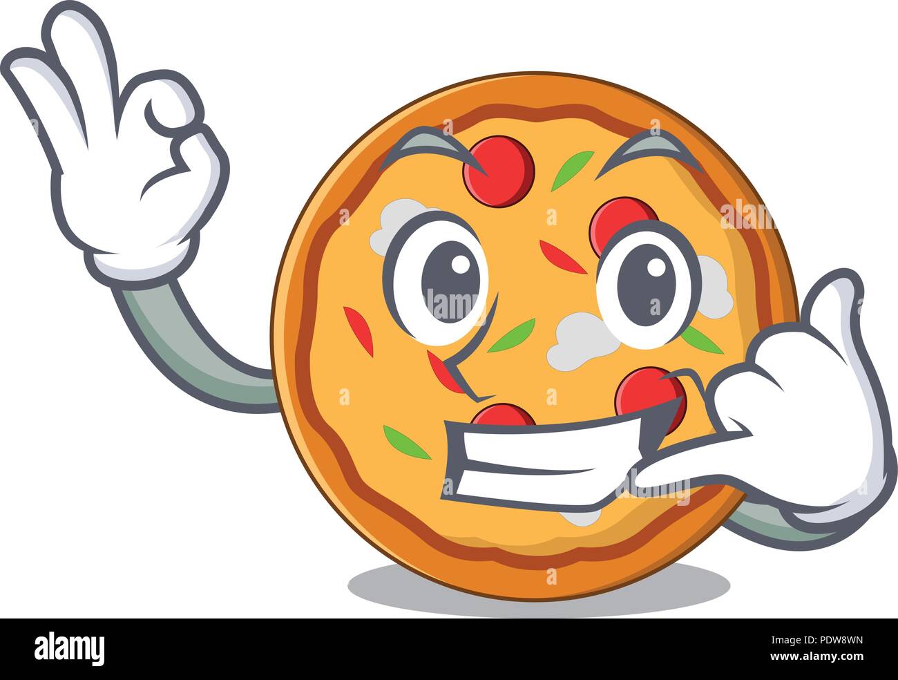 Call me pizza mascot cartoon style Stock Vector Image & Art - Alamy
